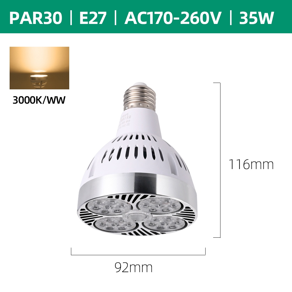 หลอดไฟ LED PAR30 35W 40W E27 3000K 4000K 6000K สําหรับตลาด | Shopee ...