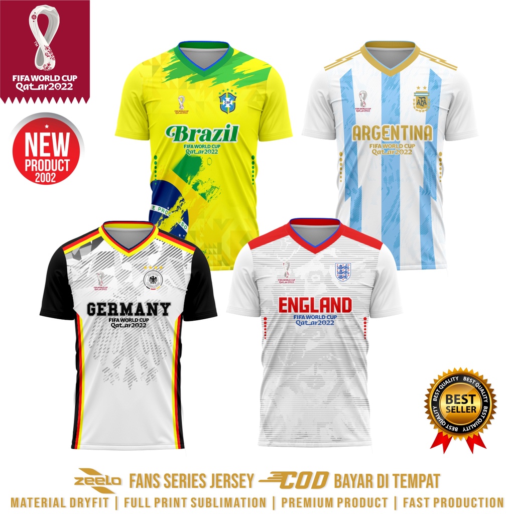 เสื้อกีฬาแขนสั้น ลายทีมฟุตบอล Qatar World Cup Jersey 2022 Fans Series ...