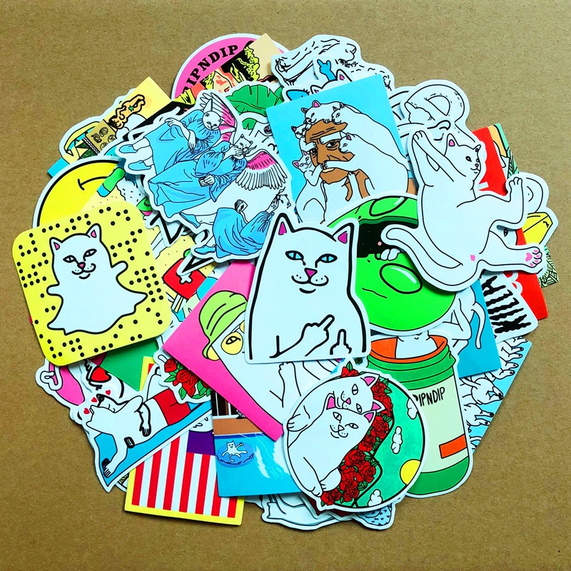 🔥พร้อมส่ง🔥New RipNDip sticker 50ชิ้น- Bad Cats สติ๊กเกอร์ 50Pcs/Set DIY ...