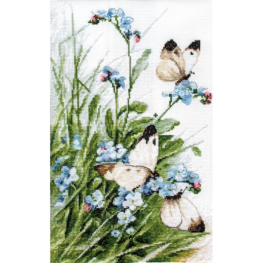 LETI-939 Butterflies and Bluebird Flowers ชุดปักครอสติชลิขสิทธิ์แท้ ครอ ...