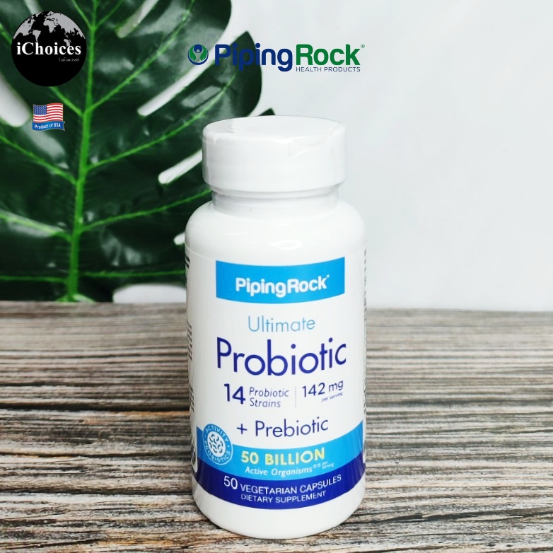 [PipingRock] Ultimate Probiotic 14 Strains 142 mg + Prebiotic 50 ...