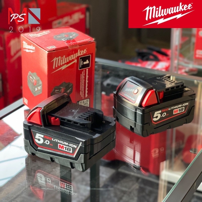 แบตเตอรี่ Milwaukee M18 B5 18V ขนาด 5.0Ah ของแท้ ของใหม่100% ใช้กับ ...