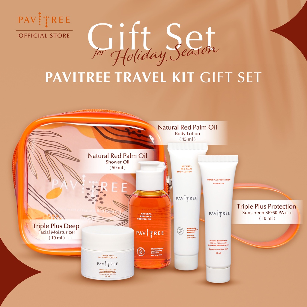 PAVITREE Travel Kit Gift Set เซทขนาดพกพา ครบทุกขั้นตอนการดูแลผิวหน้าและ ...