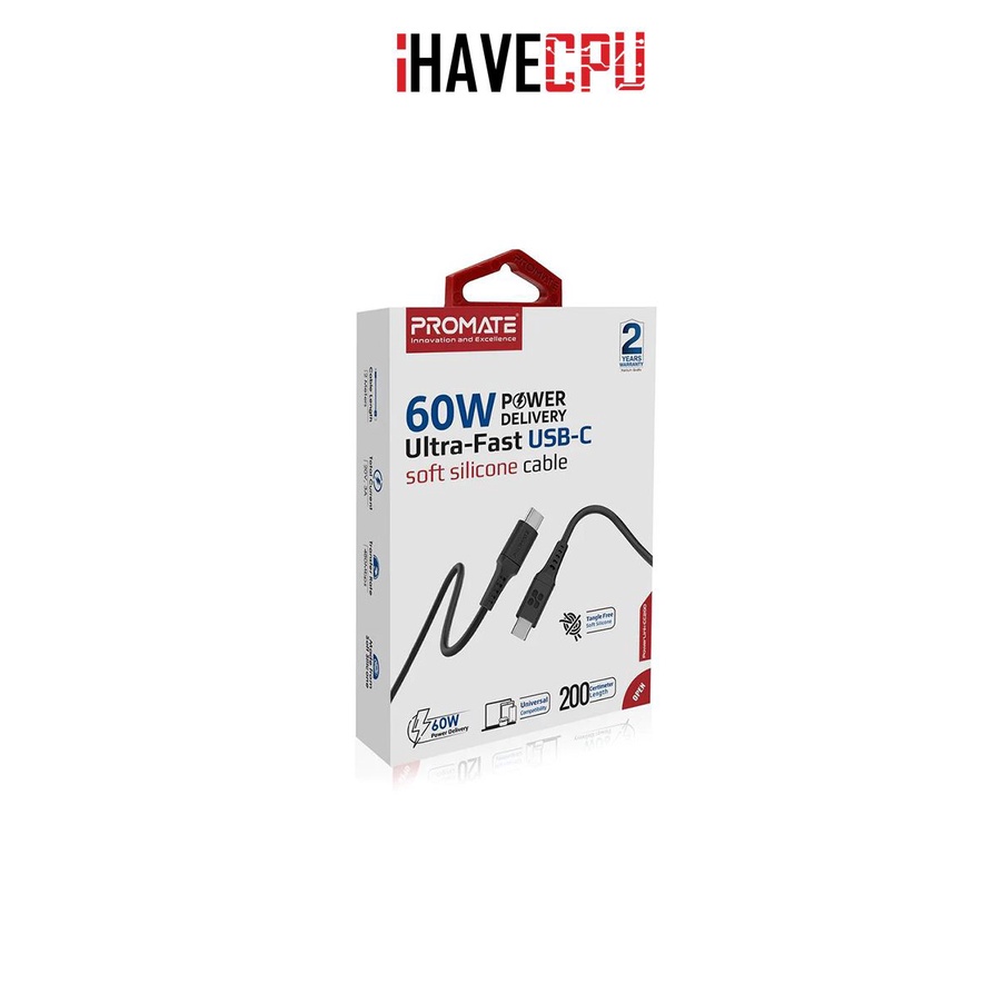 iHAVECPU CHARGER CABLE (สายชาร์จ) PROMATE USB TYPE-C TO USB TYPE-C 2 ...