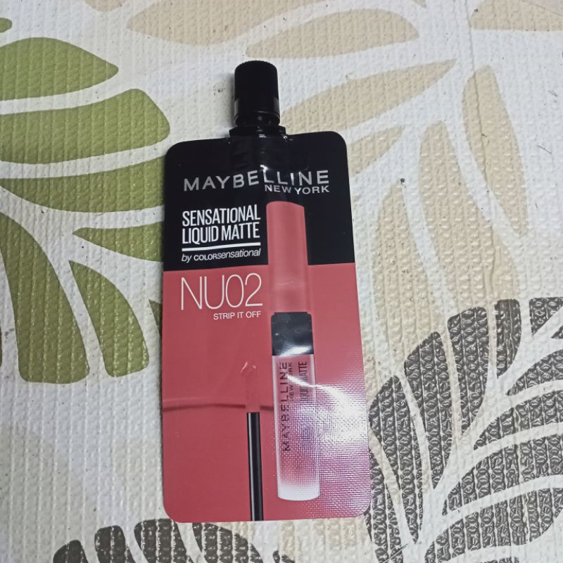 ( 1 ซอง) โฉมใหม่แบบซอง Maybelline Sensational Liquid Matte lip sachet ...