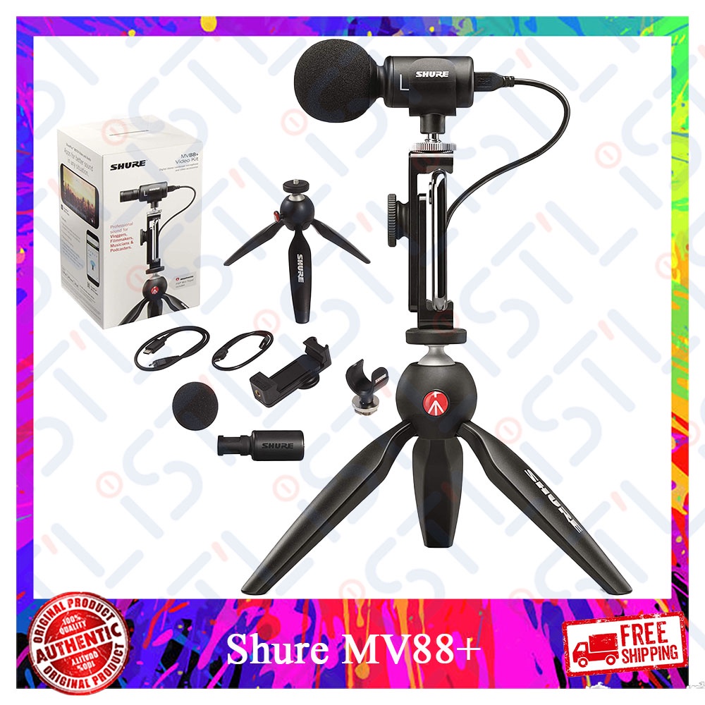 Shure MV88+ Video Kit with Digital Stereo Condenser Microphone | Shopee ...