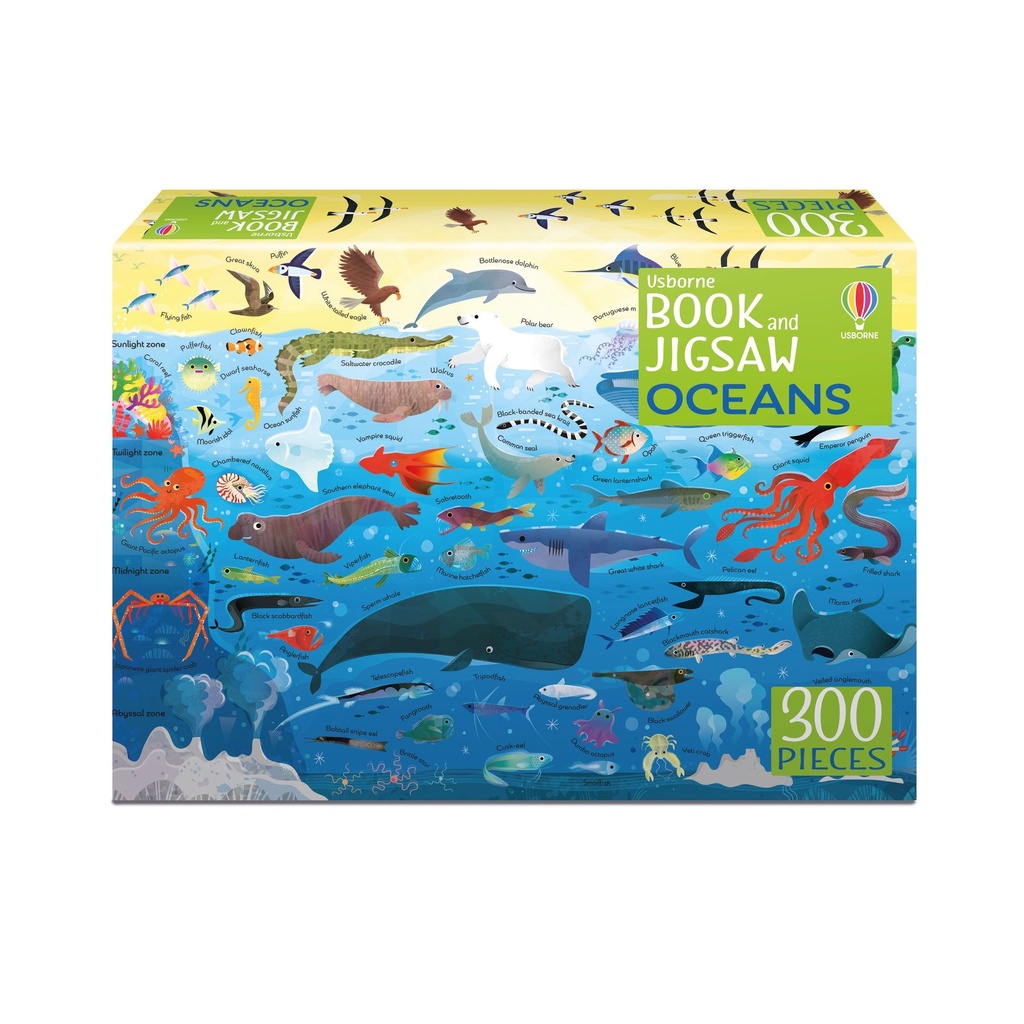 Book & Jigsaw: Oceans [300 Pcs] Usborne หนังสือเด็ก จิ๊กซอว์ สิ่งมีชีวิตใต้ท้องทะเล ภาษาอังกฤษ ...