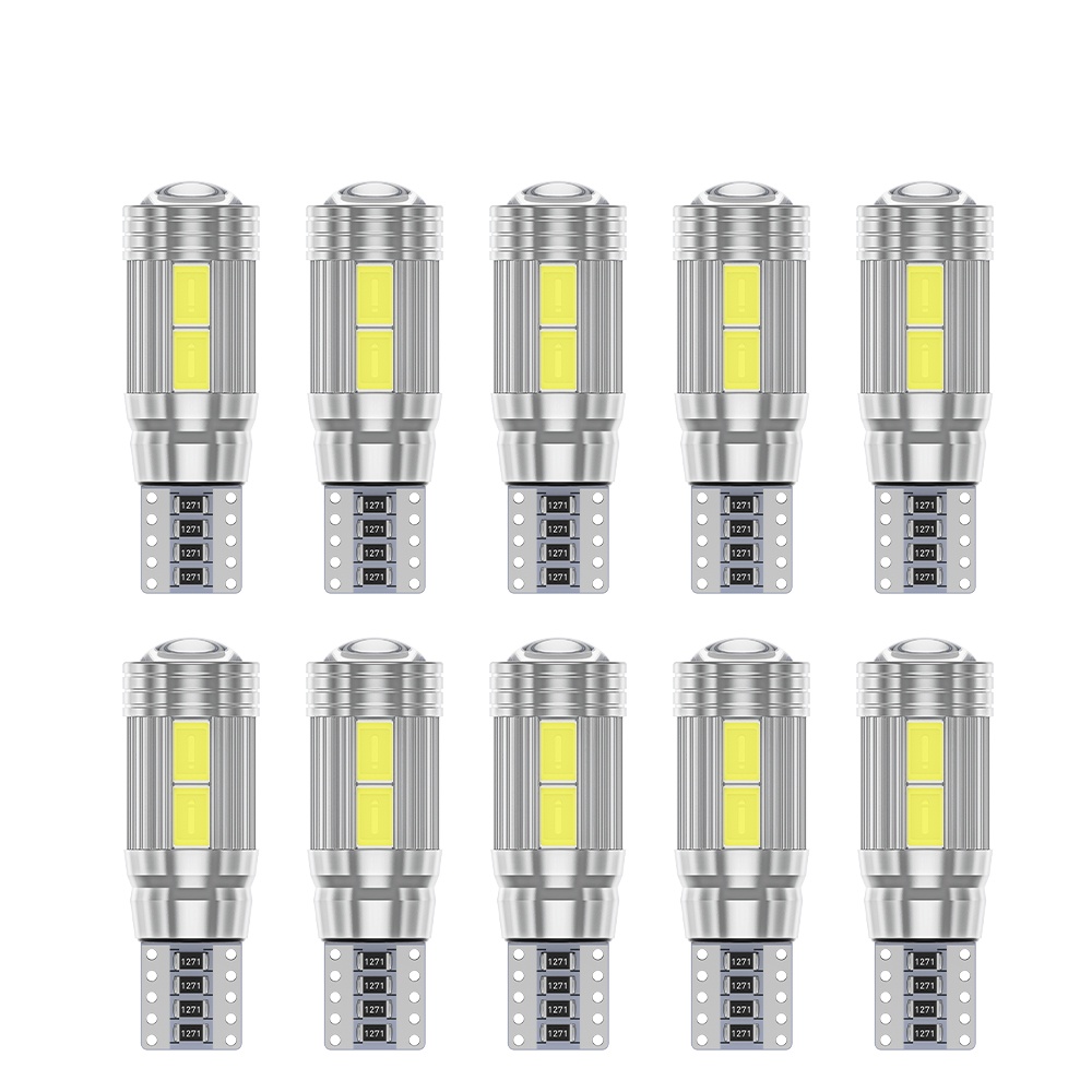 หลอดไฟ LED T10 W5W 5630 10SMD 12V 6500K สีขาว สําหรับจอดรถยนต์ | Shopee ...