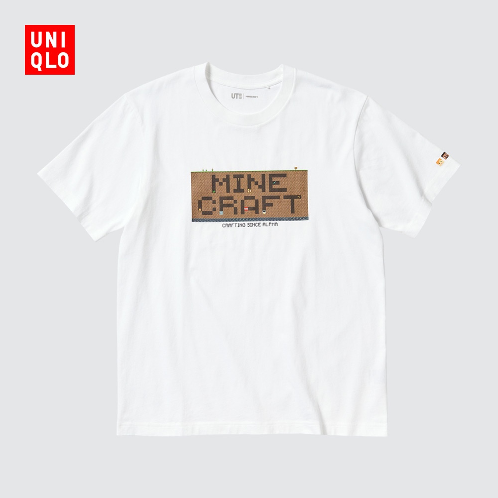Uniqlo เสื้อยืดแขนสั้น พิมพ์ลาย Minecraft แฟชั่นคู่รัก สําหรับผู้ชาย ...
