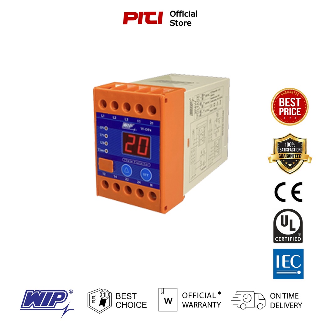 WIP OP4 3P4W 380V Digital Phase Protector ดิจิทัลเฟสโปรเทคชั่นสีส้ม ...