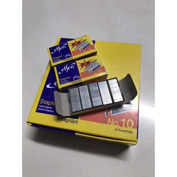 (ลม001)ลวดเย็บกระดาษ elfen , STAPLES ลูกแม็ก เบอร์ 10 | Shopee Thailand