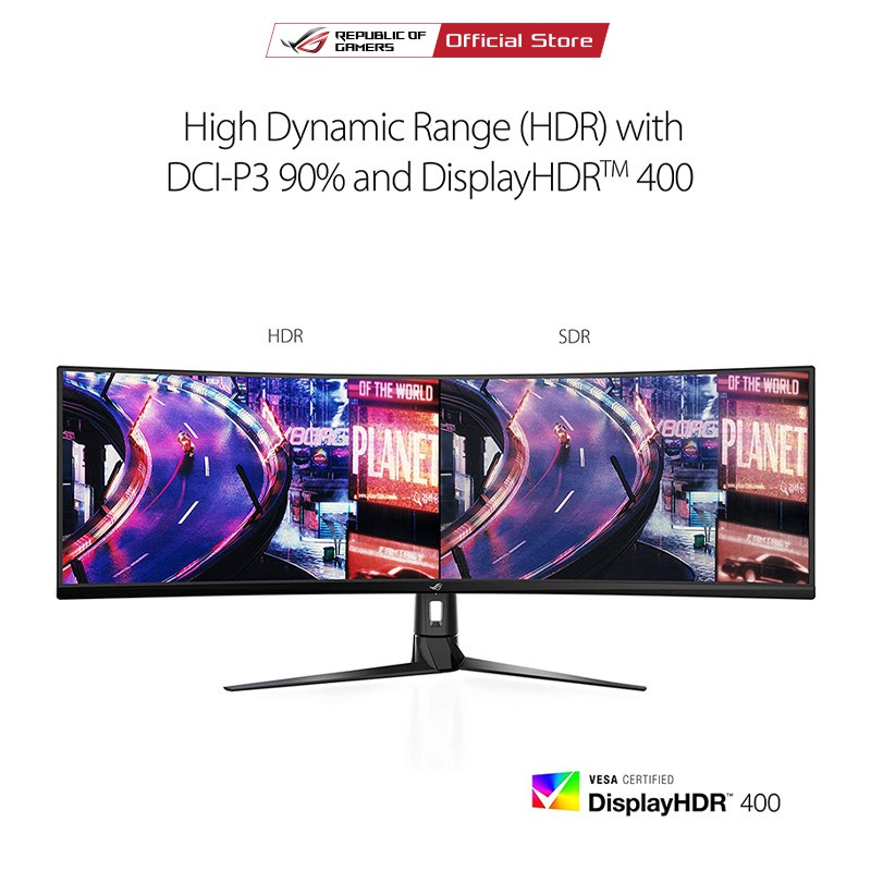 ASUS ROG Strix XG49VQ Super Ultra-Wide HDR Gaming Monitor 49" 32:9 ...