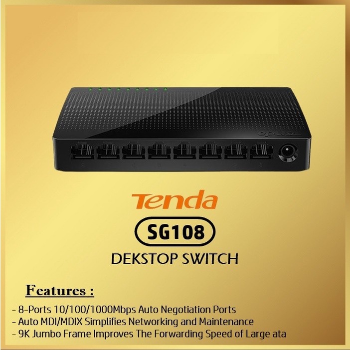 Tenda SG108 ฮับสวิตช์ตั้งโต๊ะ Gigabit 8 พอร์ต 1000Mbps SG 108 | Shopee ...