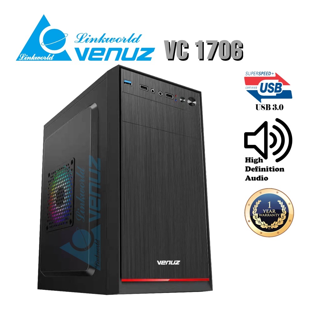 เคสคอมพิวเตอร์ M-ATX VENUZ รุ่น VC-1701 / 1702 / 1703 / 1704 / 1705 พร้อมช่องอ่าน CD/DVD มี ...
