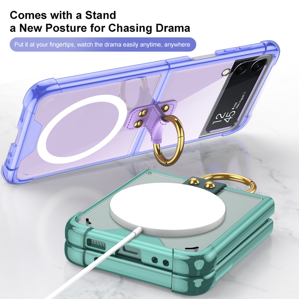 Hoce zflip6 ที่วางแหวนเคสโทรศัพท์แม่เหล็กสําหรับ Samsung Galaxy Z Flip ...