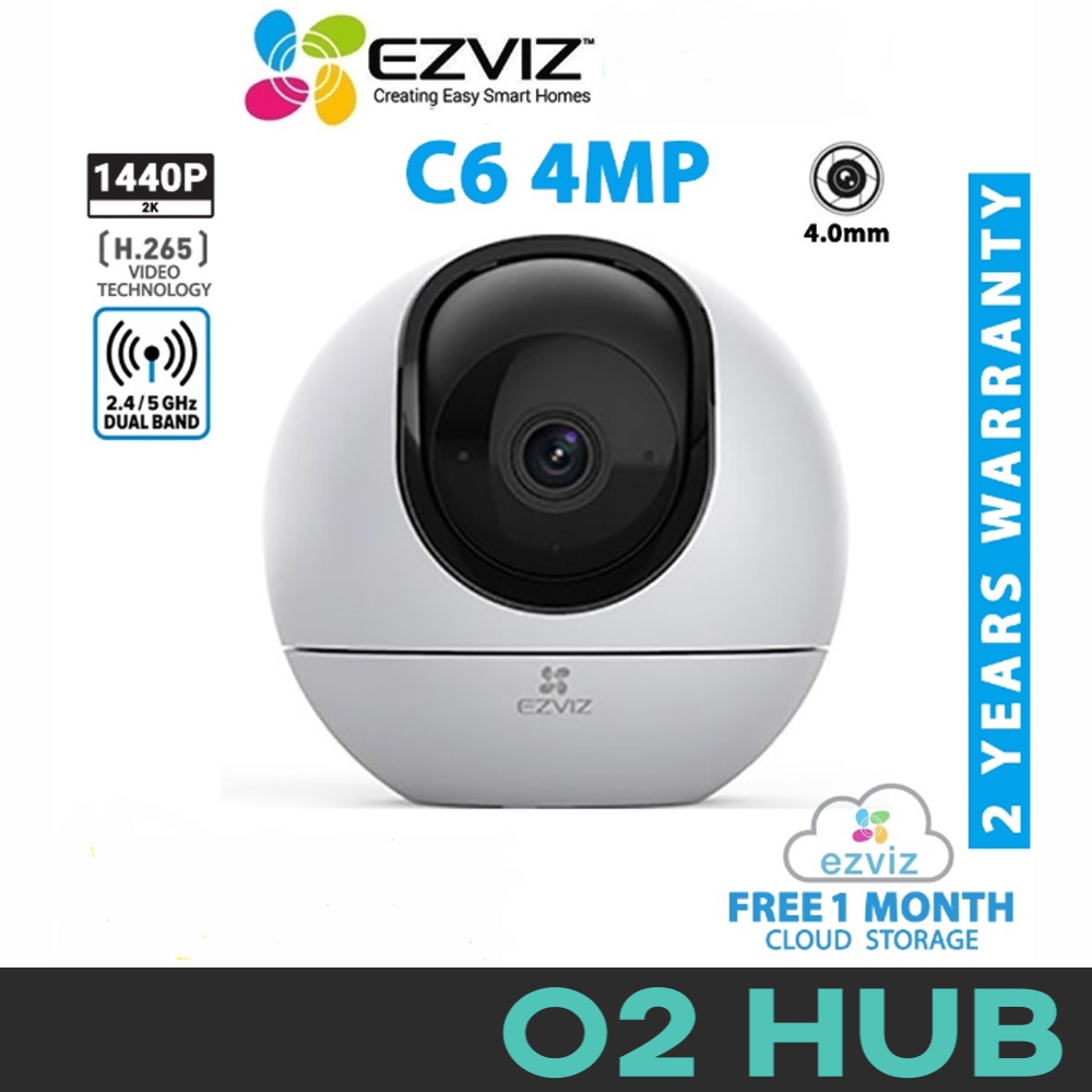Ezviz C6/C6W 2K+ กล้องวงจรปิด ตรวจจับด้วยเสียงมนุษย์ และสัตว์เลี้ยง 4MP 2.4GHz + 5GHz Dual Band ...