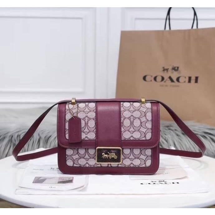 Coach ALIE SHOULDER BAG IN SIGNATURE JACQUARD WITH SNAKESKIN DETAIL ...
