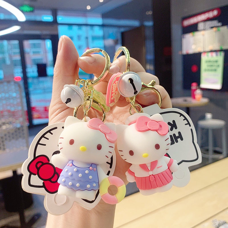 พวงกุญแจการ์ตูน HelloKitty น่ารัก จี้ห้อยกระเป๋า Hello Kitty ซีรีย์ ...