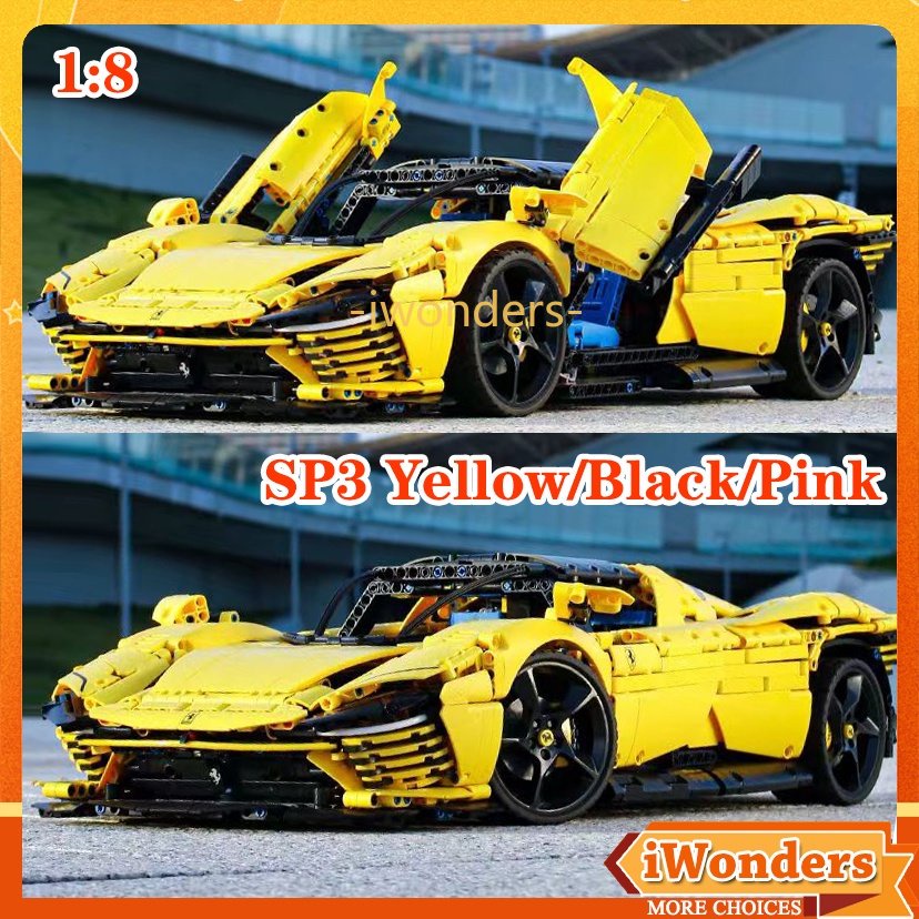 1:8 SP3 รถสีเหลือง GT3 Building Blocks ทั้งหมด Styel ของเล่น Technic ...