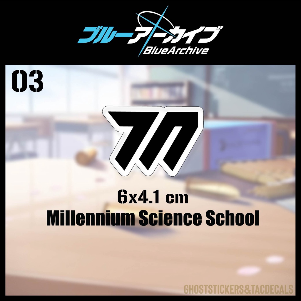 03สติกเกอร์โลโก้เกม BlueArchive-Millennium Science School ตกแต่งมือถือ ...