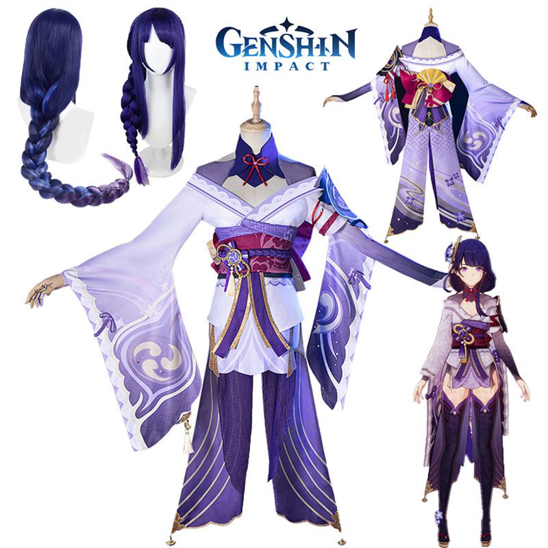 Cosplay Game Genshin Impact Raiden Shogun Cosplay Costume Baal Outfits Raiden Mei Full Set Dress ...