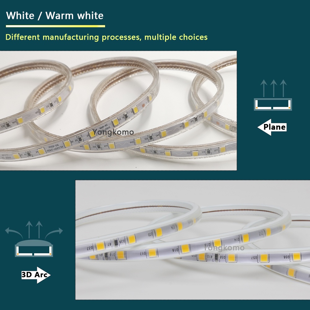 Smd 5050 LED Strip Soft Light AC 220V LED เทปกันน้ํากลางแจ้งไฟ LED ...