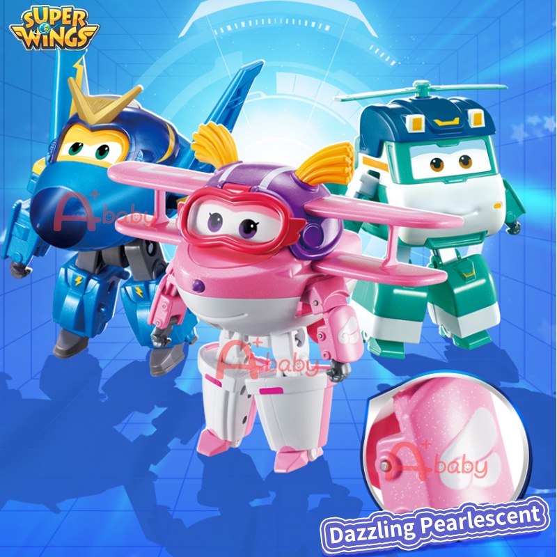 Super Wings หุ่นยนต์ฟิกเกอร์ (New Characters Ellie/Shine/New-Jerome ...