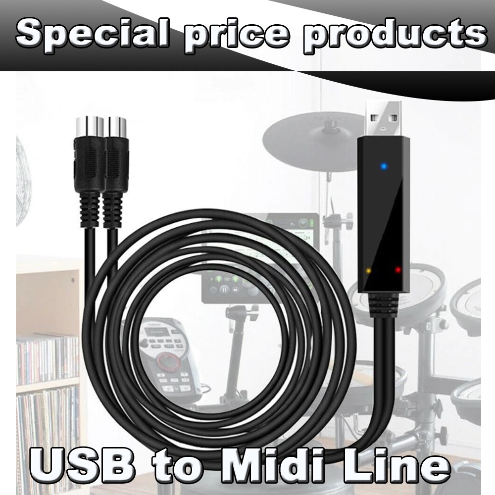 [สินค้าราคาพิเศษ] สาย USB to Midi ยาว 2m Keyboard Recording Editing Cable Electric Piano ...