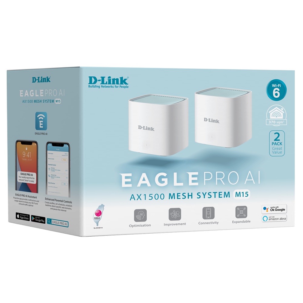 ROUTER (เราเตอร์) D-LINK (M15) AX1500 Wi-Fi 6 EAGLE PRO AI MESH ROUTER ...