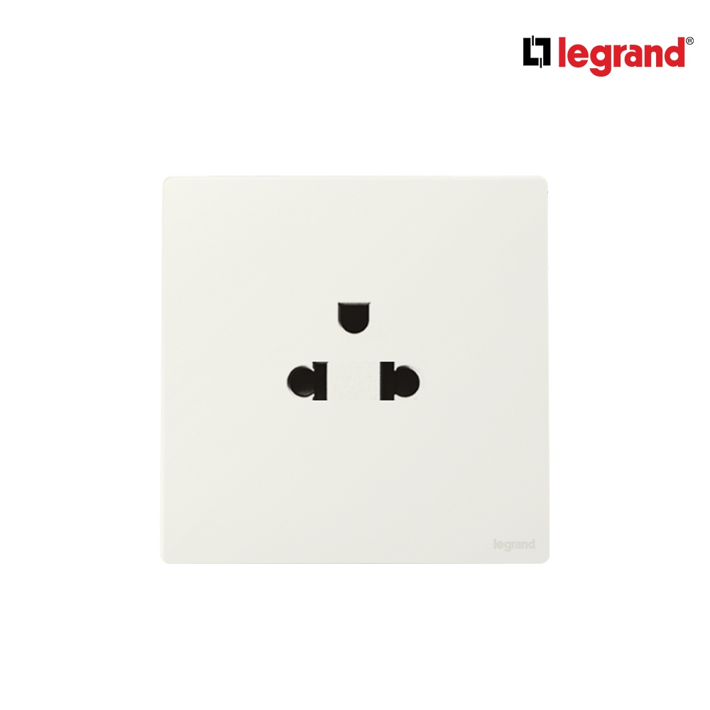 Legrand เต้ารับเดี่ยว 3 ขา มีกราวด์ สีขาว 1G EURO-US 16A 2P+Earth ...