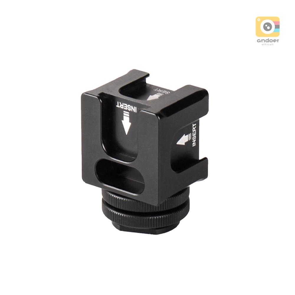 Andoer Universal Aluminium Alloy Cold Shoe Camera Mount Adapter with 4 ...