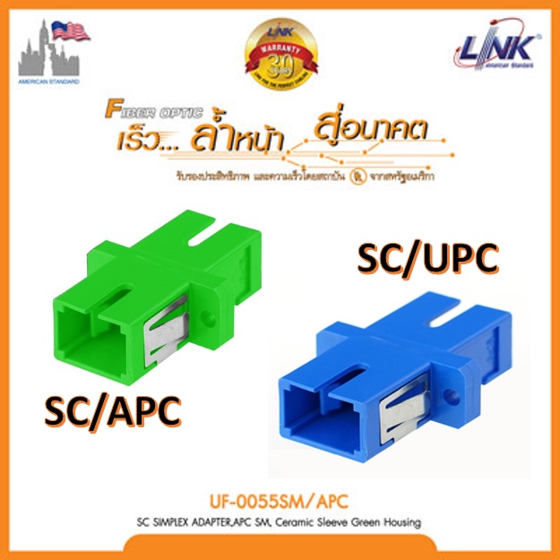 ข้อต่อไฟเบอร์ออฟติก Link UF-0055SM SC Fiber Optic Simplex Adapter ...