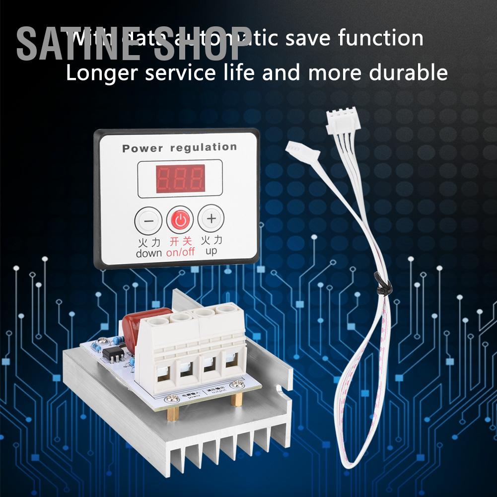 Satine Shop เทอร์โมสตัทควบคุมแรงดันไฟฟ้าดิจิทัล 10000W Scr Ac 220V ...