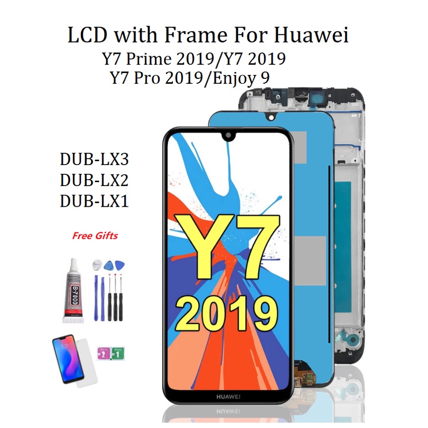 LCD กรอบสําหรับ Huawei Y7 Prime 2019 Y7 Pro 2019 Y7 2019 Enjoy 9 จอแสดง ...