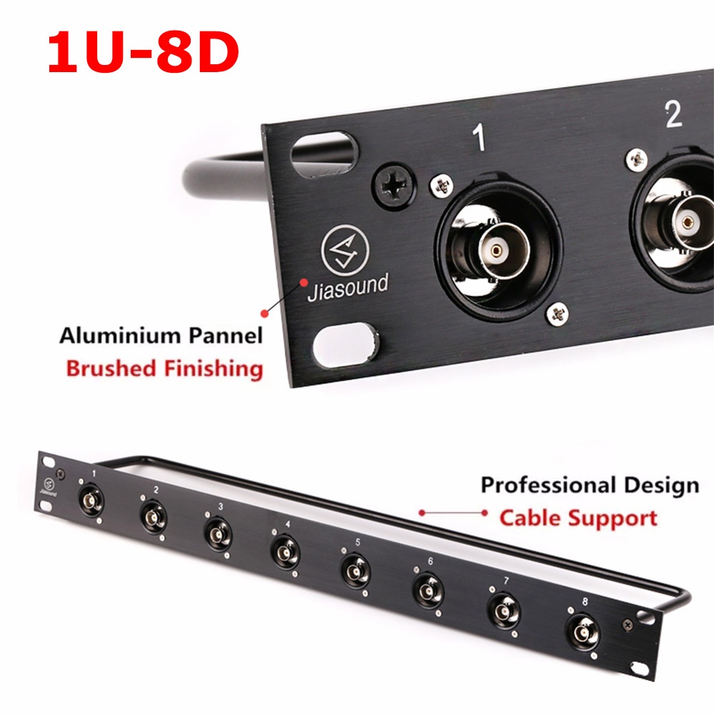 แผงเชื่อมต่อจัมเปอร์วิดีโอ HD-SDI 3G-SDI BNC 1U Rack Patch Panel 4 8 12 ...