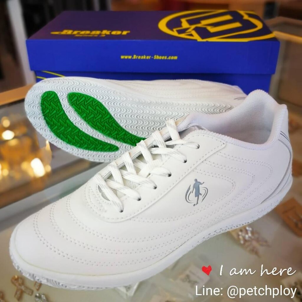 (BK30) Breaker รองเท้าฟุตซอล เบรกเกอร์ รุ่น BK30 เบอร์ 35-44 สีขาว ...