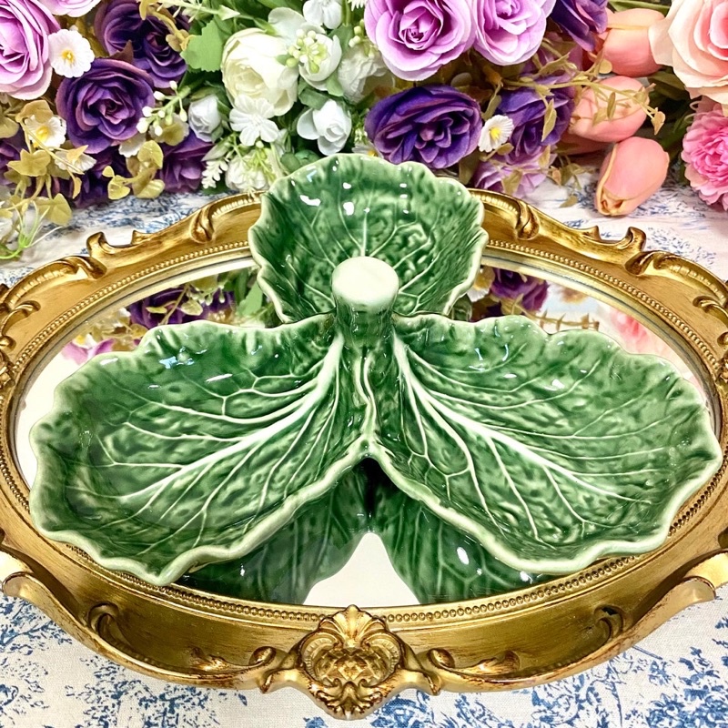 Bordallo Pinheiro Cabbage Trio Dip จาน 3 ช่อง | Shopee Thailand