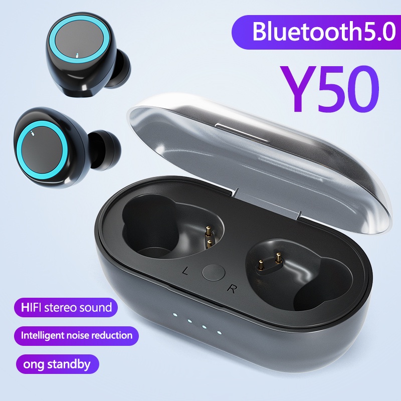 Y50 TWS 5.0 หูฟังไร้สายบลูทูธชุดหูฟังกีฬากันน้ำหูฟังชนิดใส่ในหูสำหรับ ...