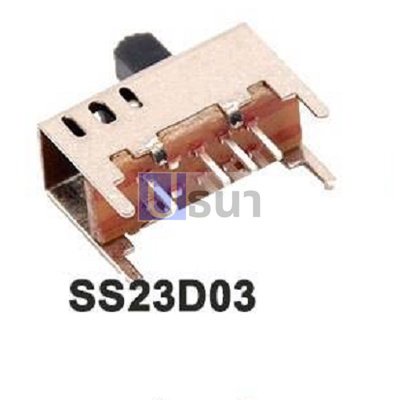 สวิทช์ เลื่อน Slide switch Toggle switch 8 ขา ขนาด 6.5x16mm #สวิทช์เลื่อน(8ขา,SS23D03) (1 ตัว ...