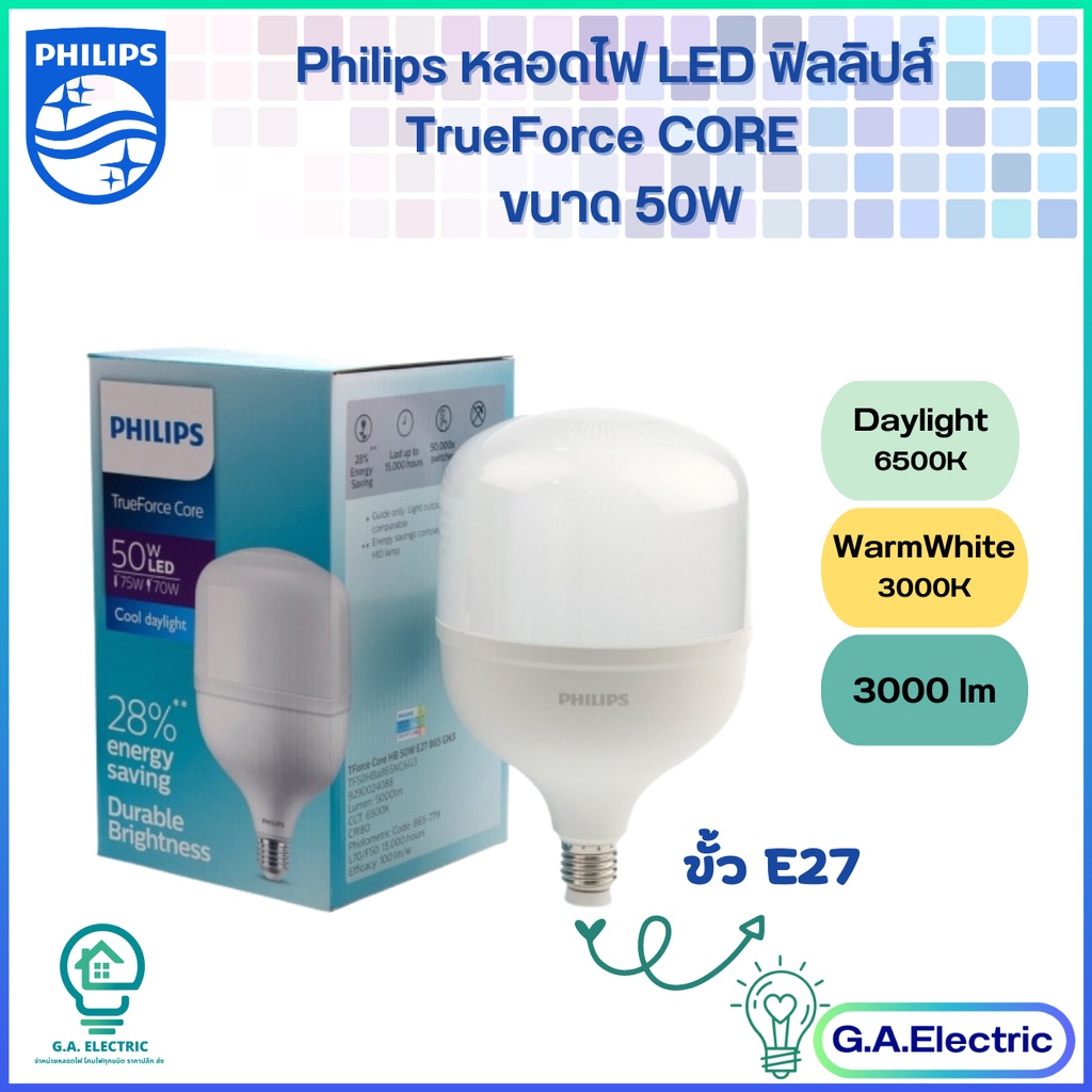 Philips TrueForce Core Gen3 หลอดไฟ LED มี 5 ขนาด 30w 40w 50w 60w 80w ...