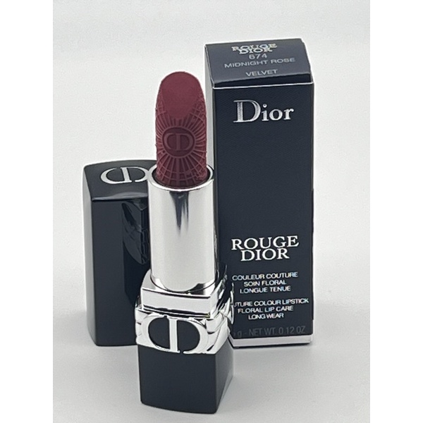 Dior Rouge Dior 674 Midnight Rose Velvet ผลิต 08/22 ฉลากไทย | Shopee ...