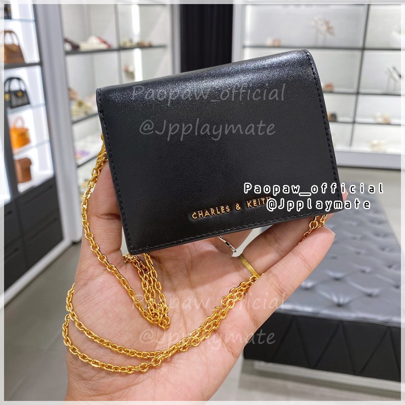 กระเป๋าสตางค์ Charles & Keith รุ่น Snap Button Mini Short Wallet : CK6 ...