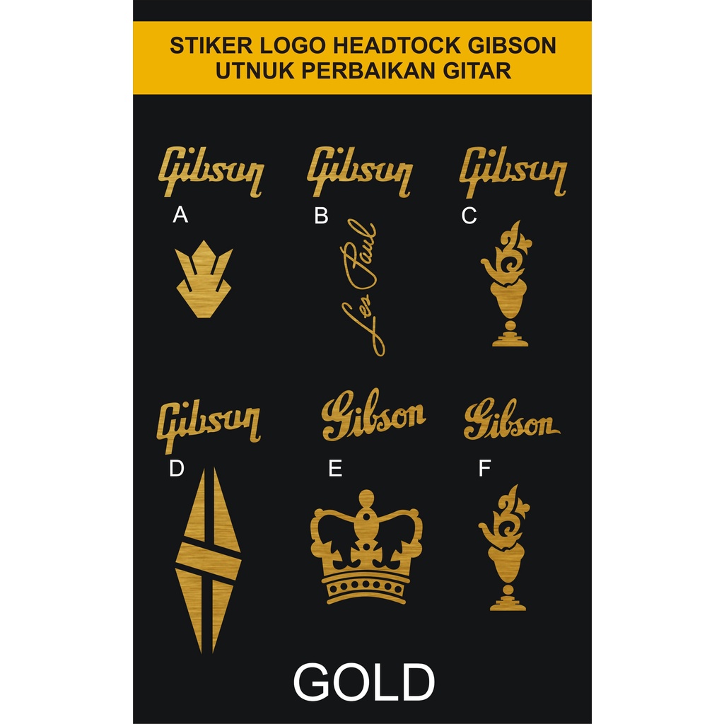 ขายสติ๊กเกอร์ยี่ห้อ Guitar Head LOGO GIBSON LESPAUL SG MONARCH CUSTOM ...