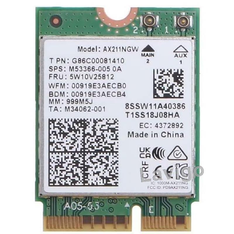 อะแดปเตอร์การ์ดเครือข่ายไร้สาย WiFi 6E 6E 7 BE200 NFA765 Intel AX210 AX200 AX201 AX211 Killer ...