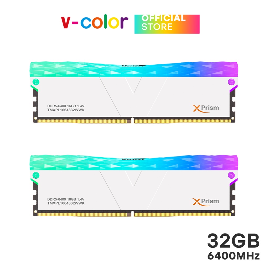 v-color RAM Manta XPrism RGB 32GB (16GBx2) DDR5 Bus 6400MHz (CL32 ...