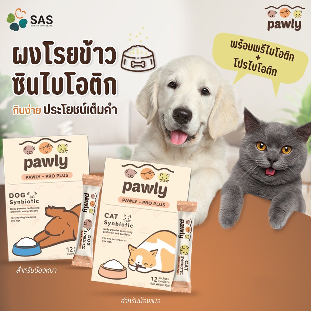 แพค2กล่อง ผงโรยอาหารผสมโปรไบโอติก Pawly Pro Plus | Shopee Thailand