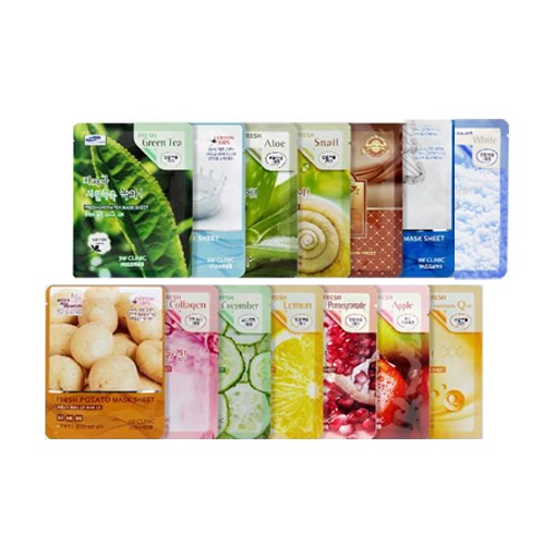 [3W CLINIC] Fresh Mask Sheet 1ea - 14 Options | Shopee Thailand