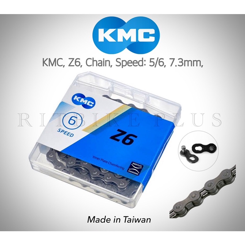 โซ่จักรยาน KMC, Z6, Chain, 6 Speed Links: 116 | Shopee Thailand