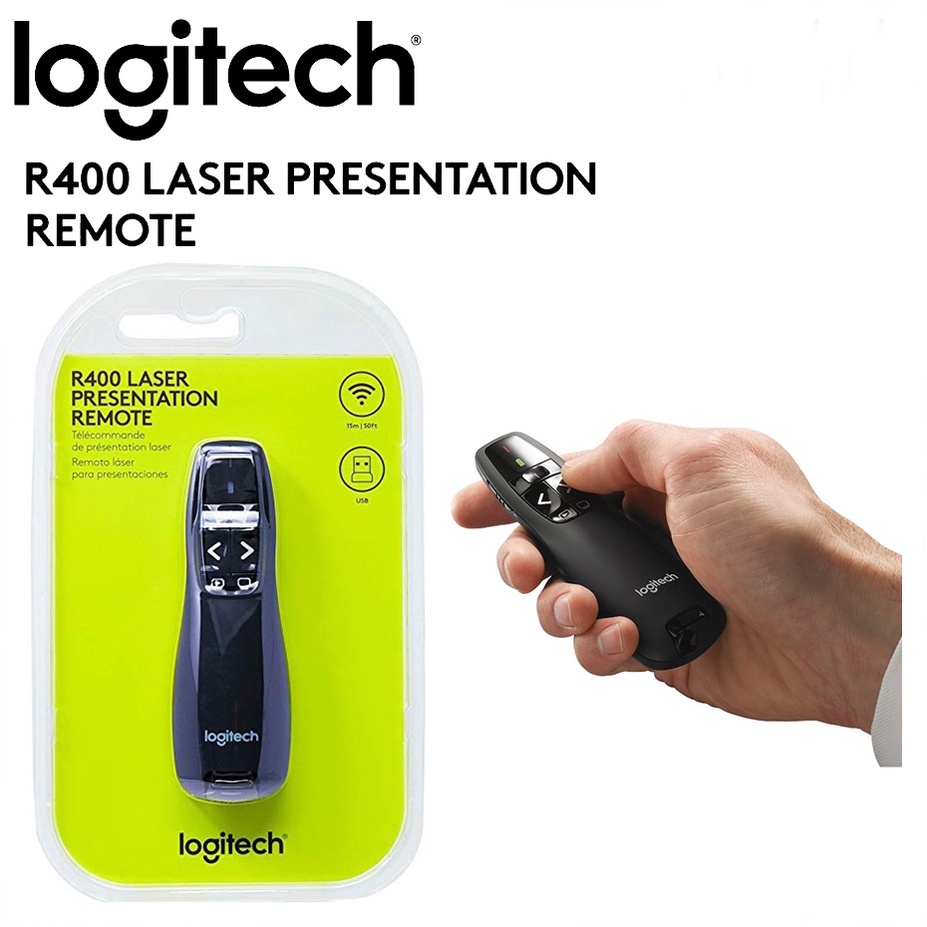เลเซอร์พอยเตอร์ LOGITECH R400 LASER PRESENTATION REMOTE Warranty 3 - y ...
