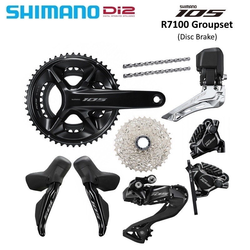 [ประกันศูนย์] ชุดเกียร์ NEW SHIMANO 105 Di2 R7100 12 Speed | Shopee ...